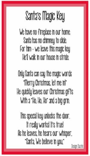 Santa's Magic Key Poem Template | FREE Printable Tag