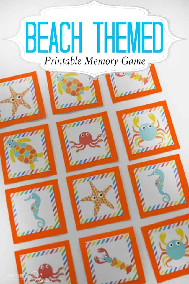 Beach Themed Printable Memory Game - Design Dazzle