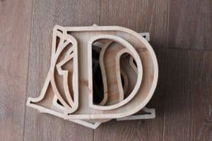 Neat DIY Rustic Wooden Letters Decorated with Flowers on Them