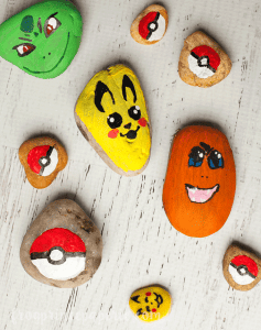 Pokemon Themed Painted Rock Ideas (Pikachu, Pokeball, etc.)