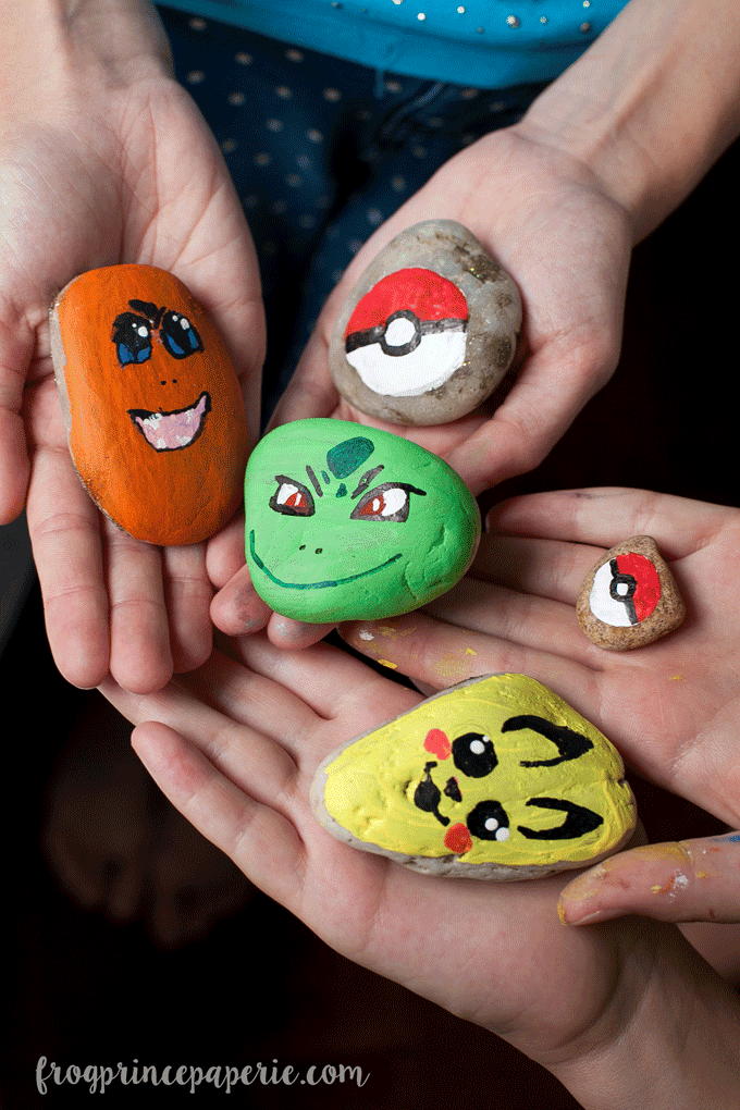 Pokemon Themed Painted Rock Ideas (Pikachu, Pokeball, etc.)