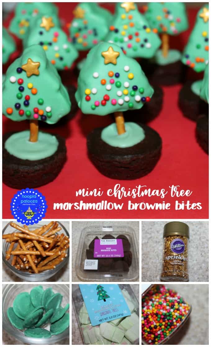 Mini Christmas Tree Marshmallow Brownie Bites - Design Dazzle