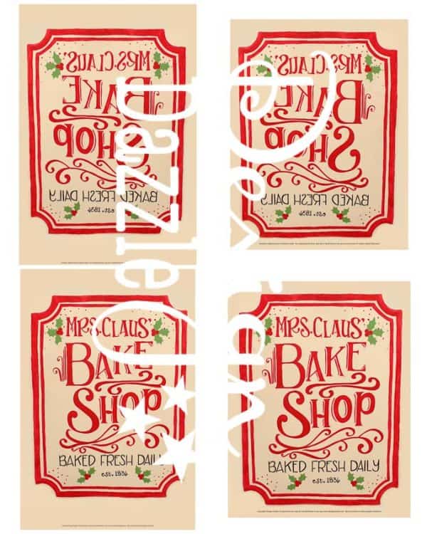 Mrs. Claus Bake Shop Sign & Printables - Design Dazzle