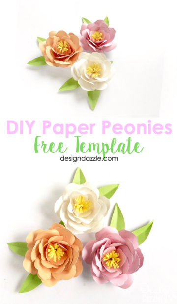 DIY Paper Peonies- Free Template - Design Dazzle