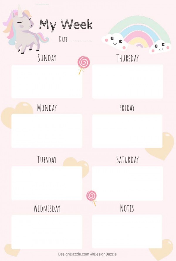 Unicorn Planner Free Printable - Design Dazzle