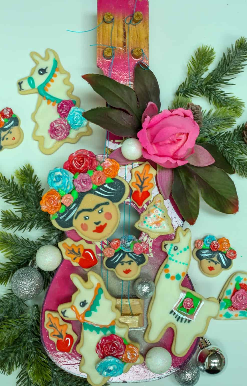 Bold and Festive Frida Kahlo Tree and Cookies - Design Dazzle