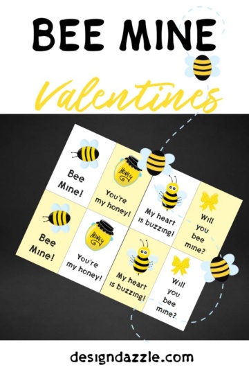 "Bee Mine" Valentine Cards- Free Printable! - Design Dazzle