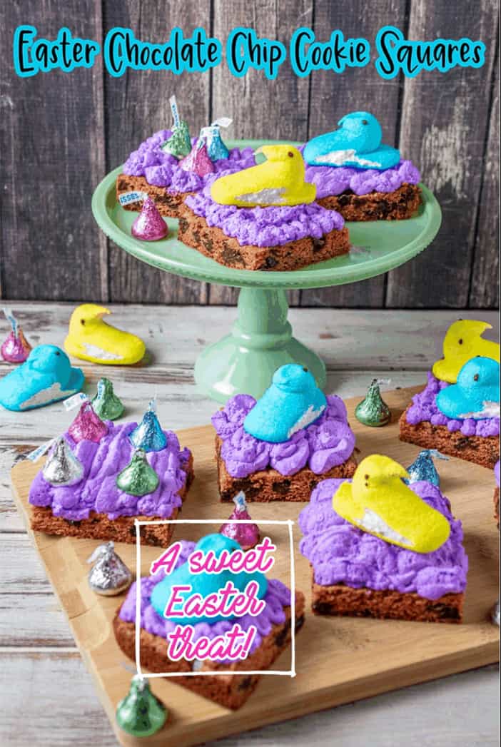 Easter Chocolate Chip Cookie Squares - Design Dazzle