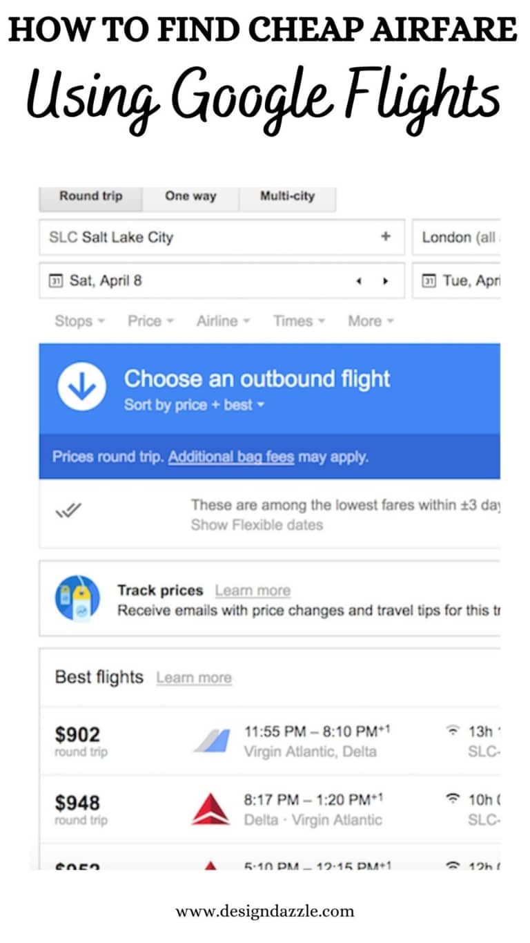 How To Find Cheap Airfare Using Google Flights - Design Dazzle