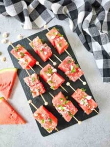 Refreshing Easy Summer Watermelon Feta Skewers - Design Dazzle